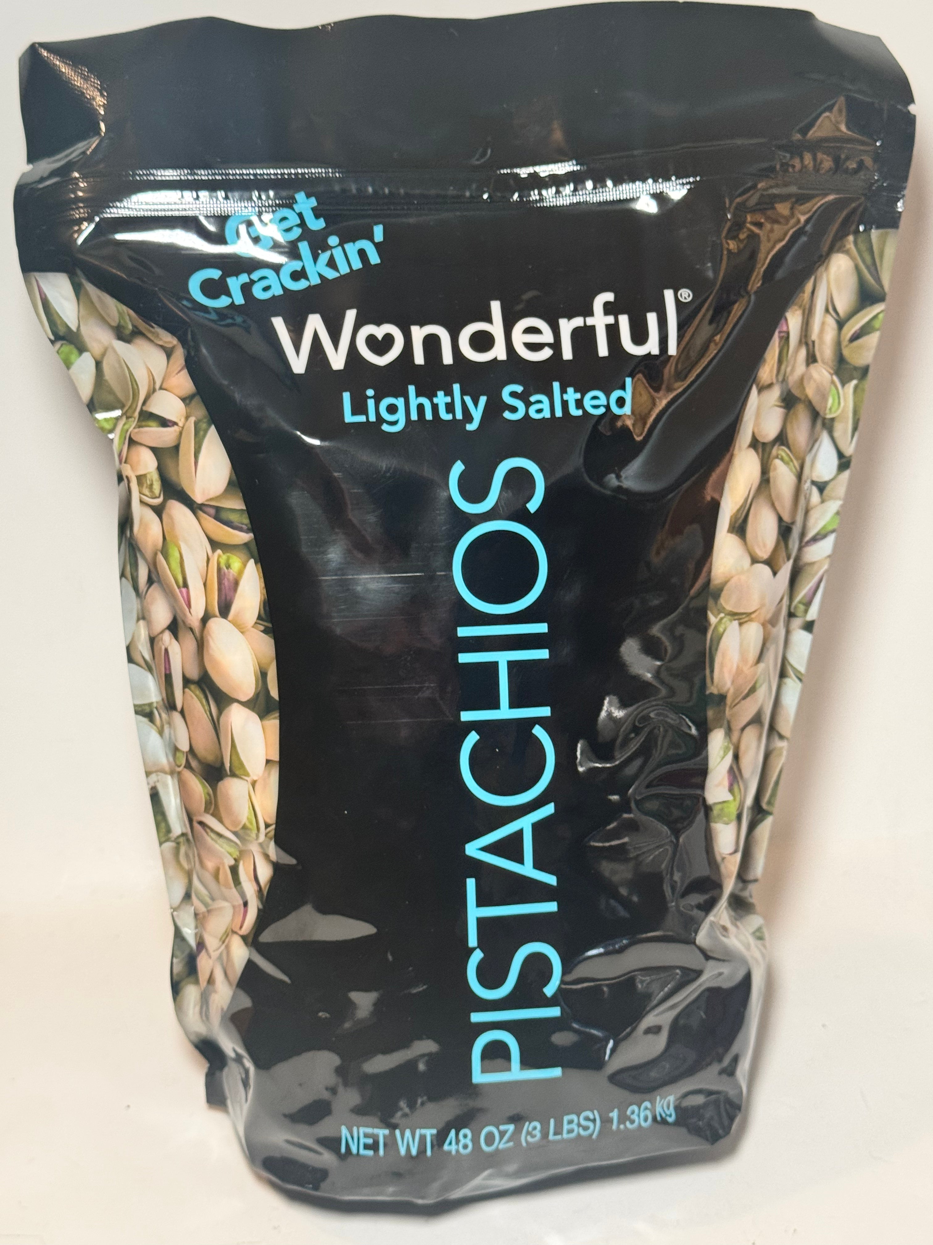 Wonderful Pistachios Lightly Salted 48 oz Bag – 3 lb Bulk Healthy Snac ...